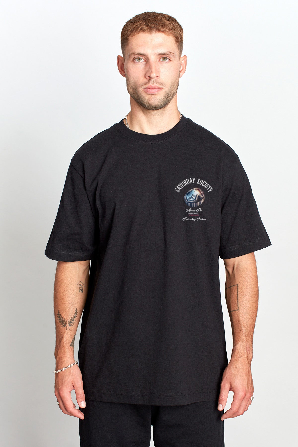 Saturday Society Meet Me On The Slopes T-shirt in Black | Mens ...