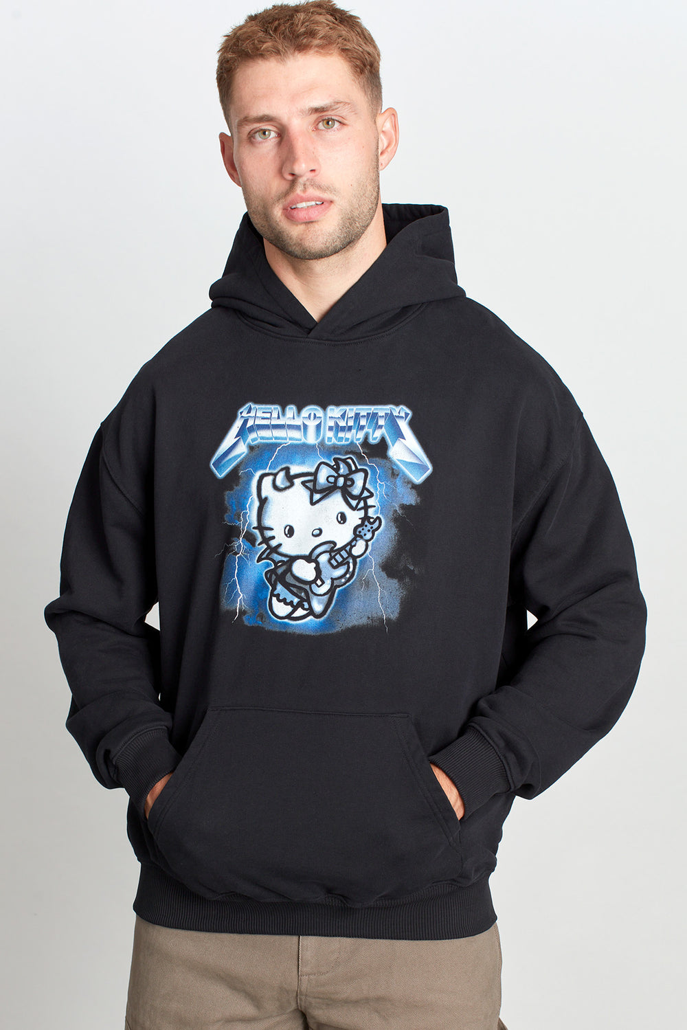Hello Kitty Storm Kitty Hoodie in Washed Black | Womens | Saturday Society
