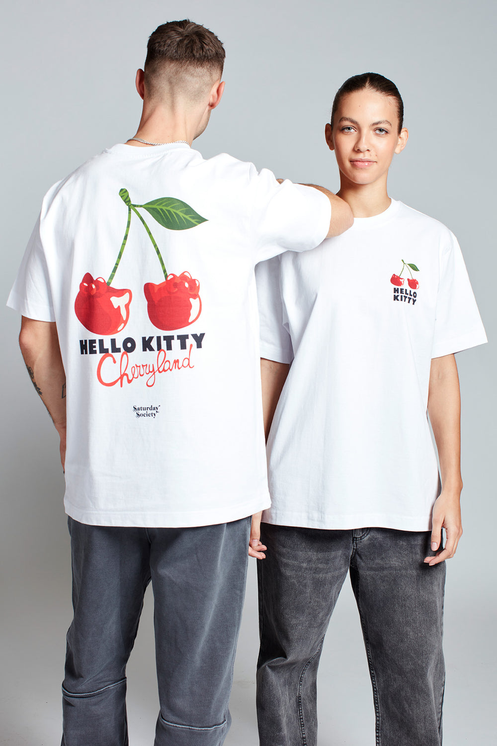 Hello Kitty Cherryland T-shirt in White | Mens | Saturday Society