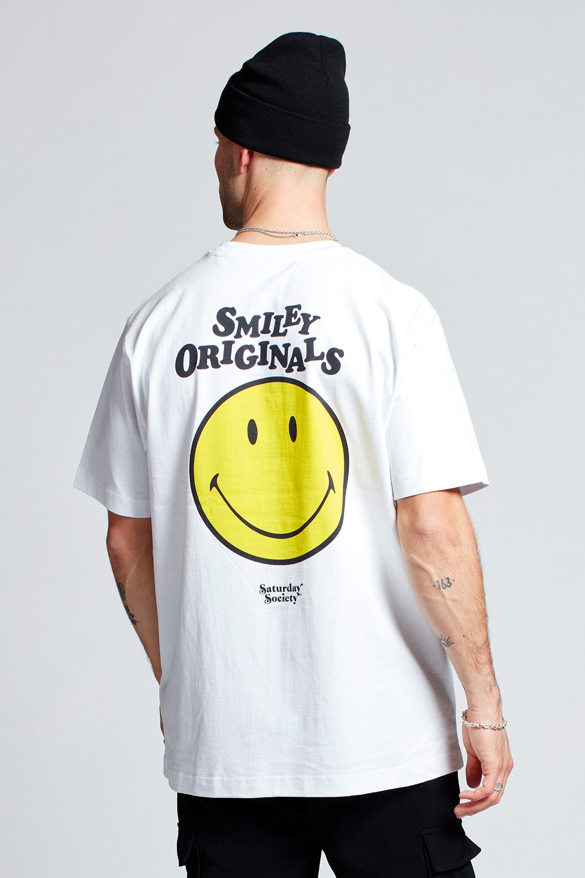 Smiley Originals The Original T-shirt in White | Mens | Saturday Society