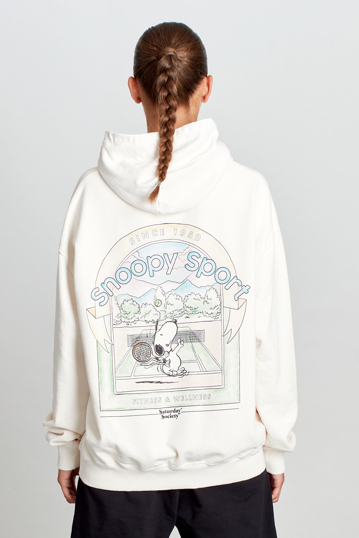 Snoopy Social Match Point Hoodie in Vintage White | Womens | Saturday ...