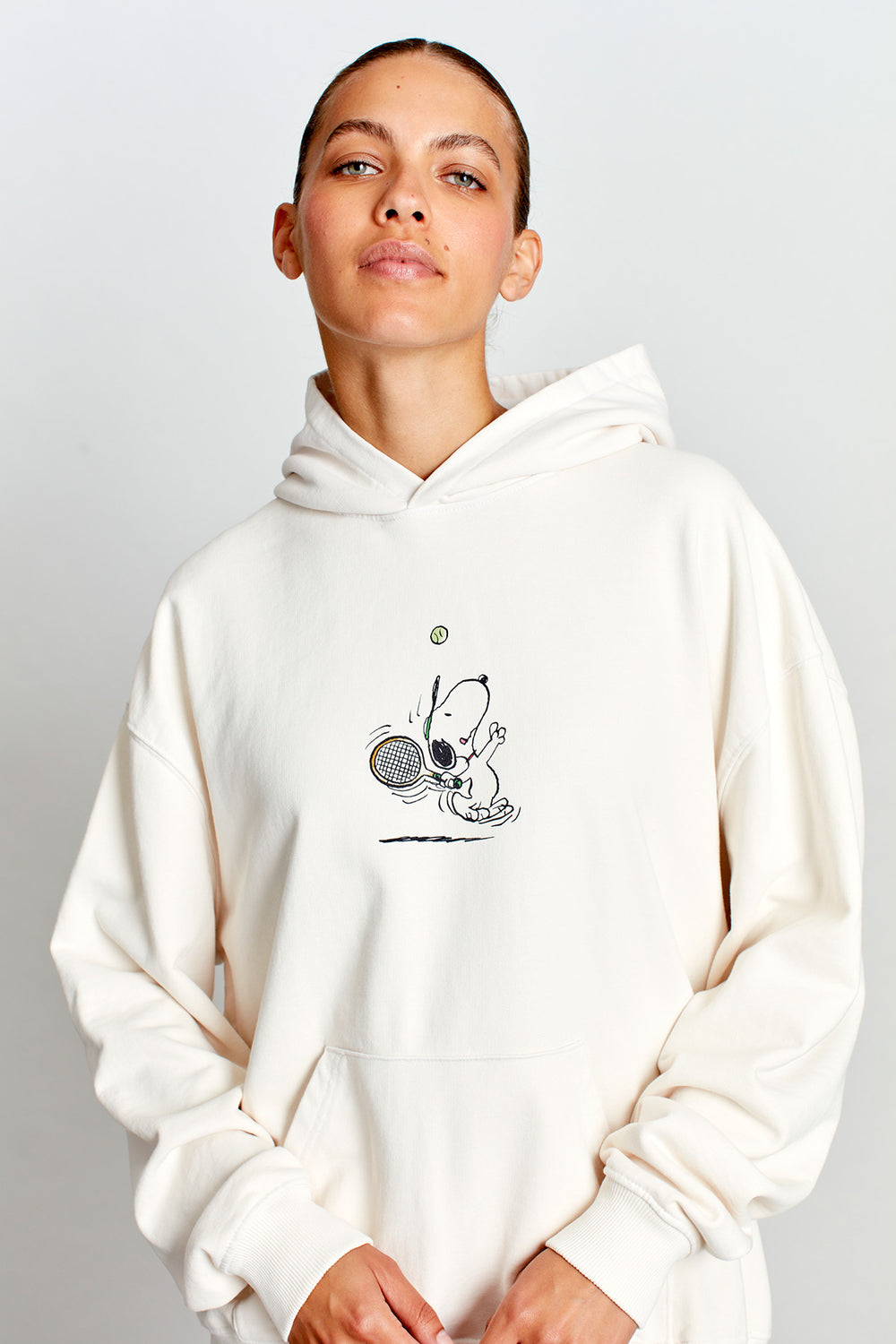 Snoopy Social Match Point Hoodie in Vintage White | Mens | Saturday Society
