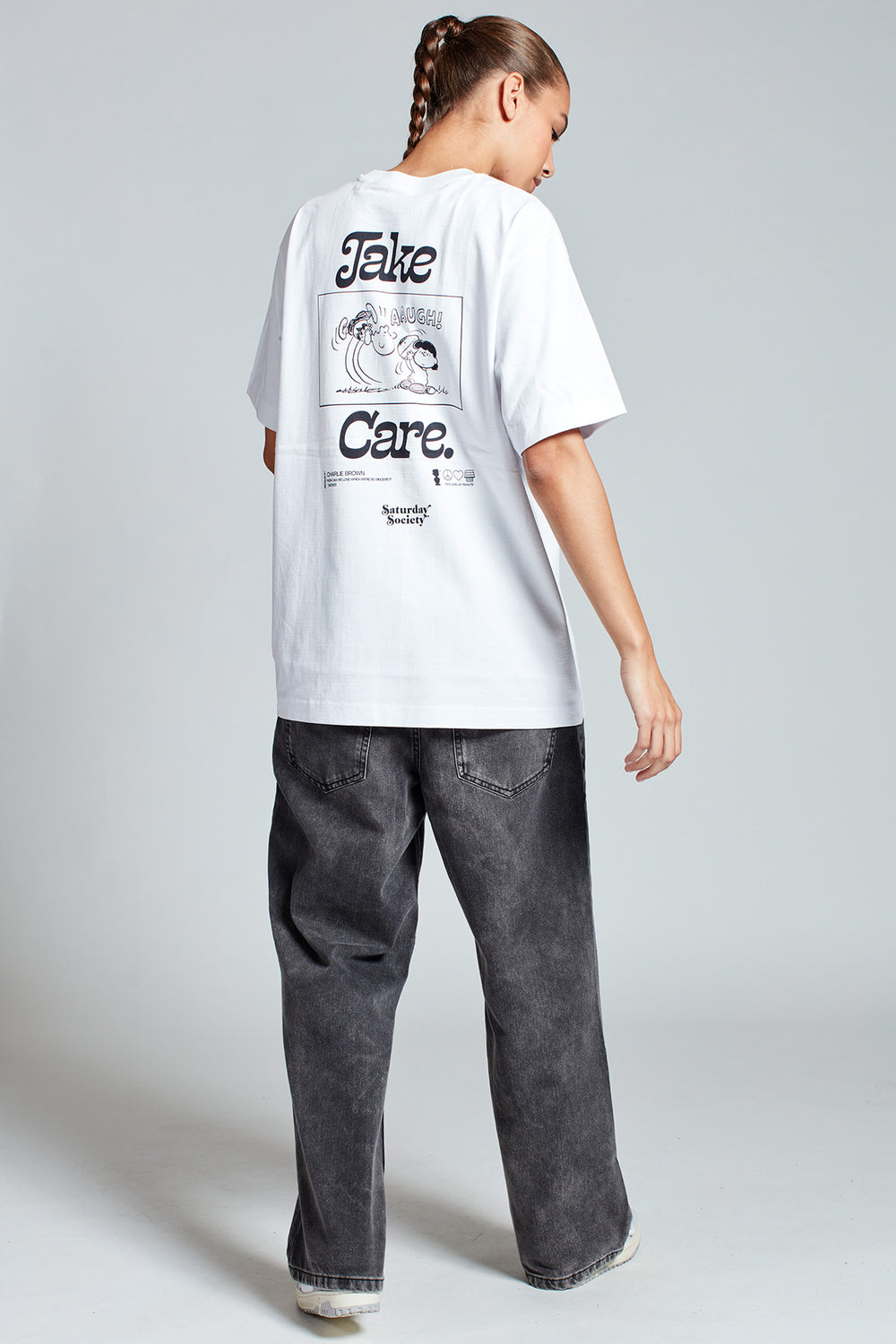 Snoopy Take Care T-shirt in White | Womens | Saturday Society