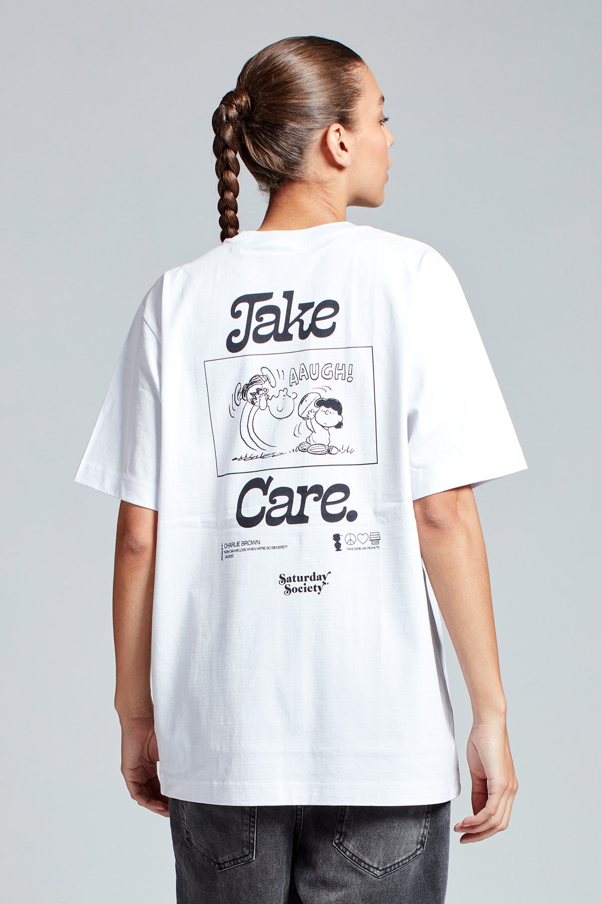 Snoopy Take Care T-shirt in White | Womens | Saturday Society