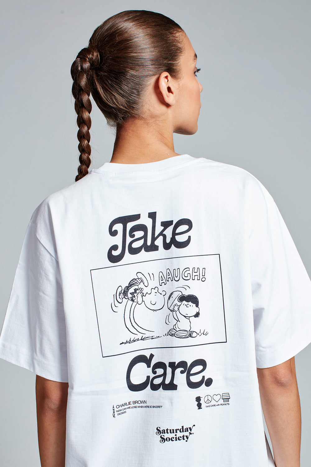 Snoopy Take Care T-shirt in White | Womens | Saturday Society