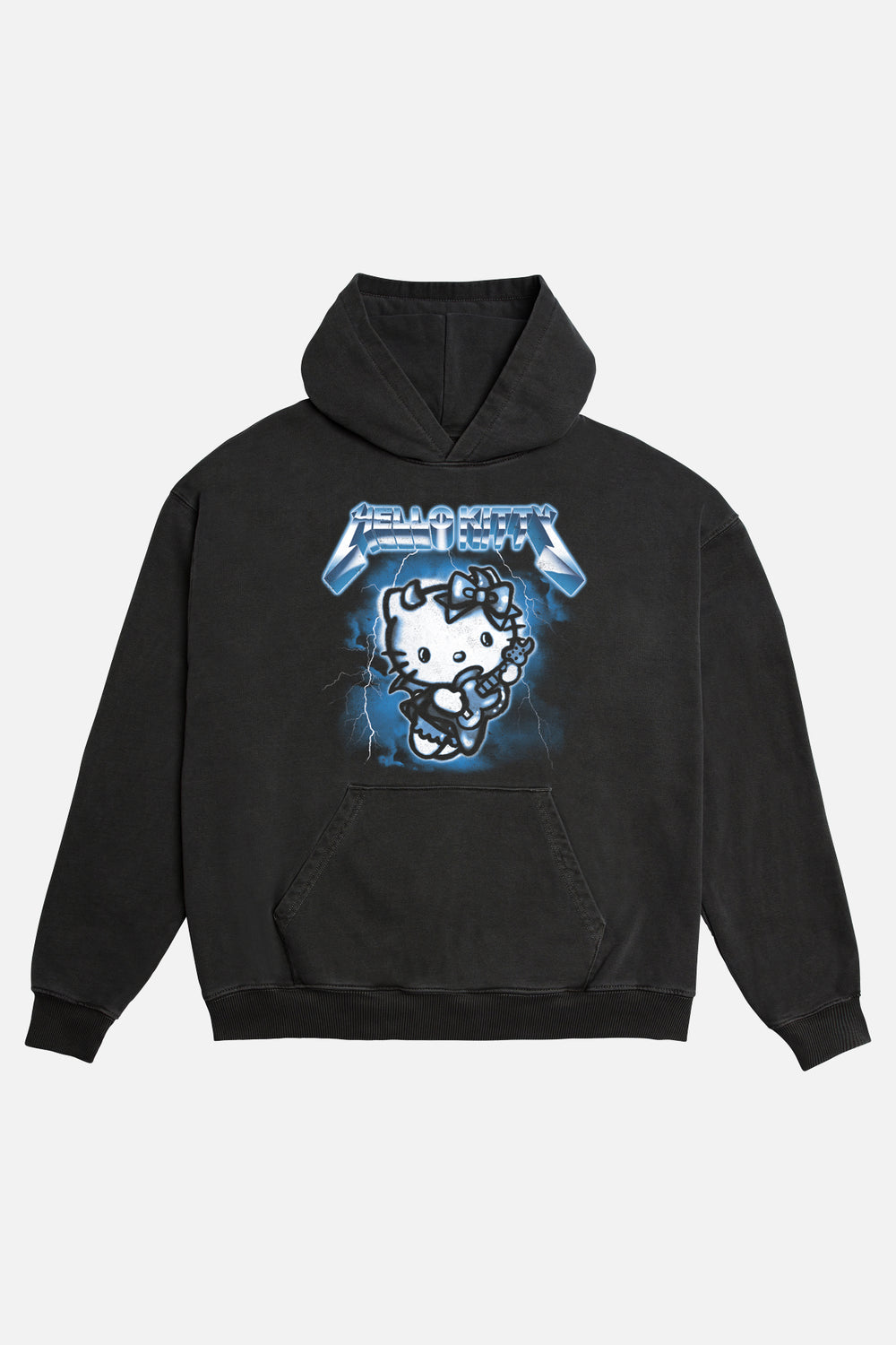 Hello Kitty Storm Kitty Hoodie in Washed Black | Mens | Saturday Society